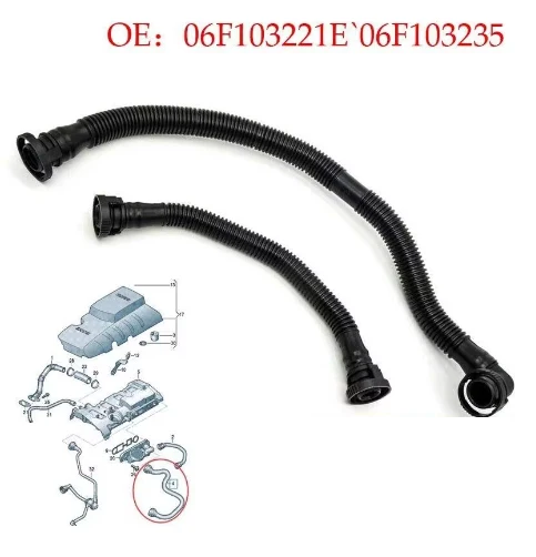 Crankcase Breather Valve Vent Hose Pipe for VW Audi 2.0 TFSI - PCV ...