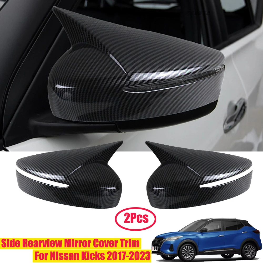 ABS Car Horn Style Side Rearview Mirror Cover Trim For Nissan Kicks ...