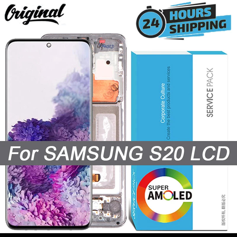 100% Original Super Amoled Lcd Tela De Toque Para Samsung Galaxy S20 G980 G980f Display Para S20 ...
