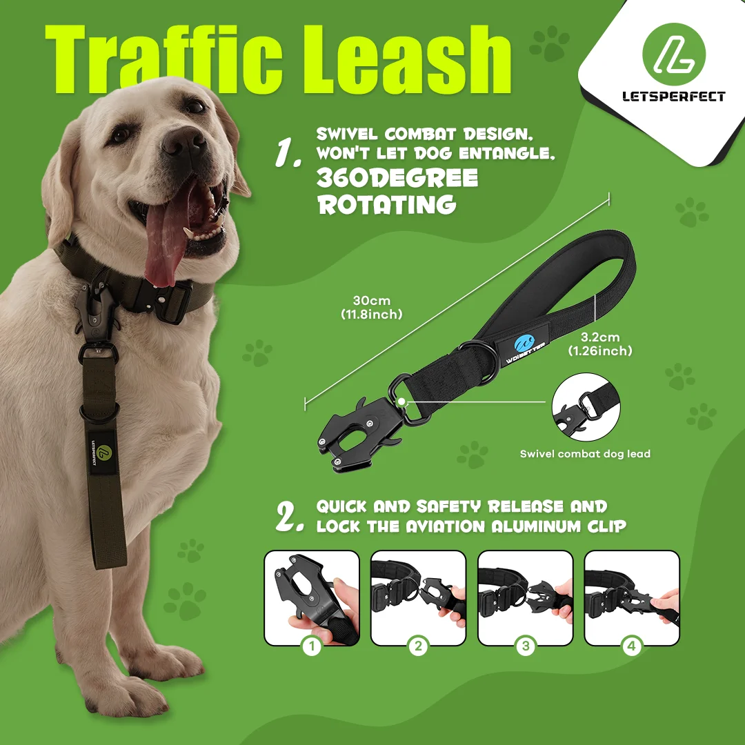 Tactical-Dog-Collar-Military-Adjustable-Durable-Training-Nylon-Shepard ...