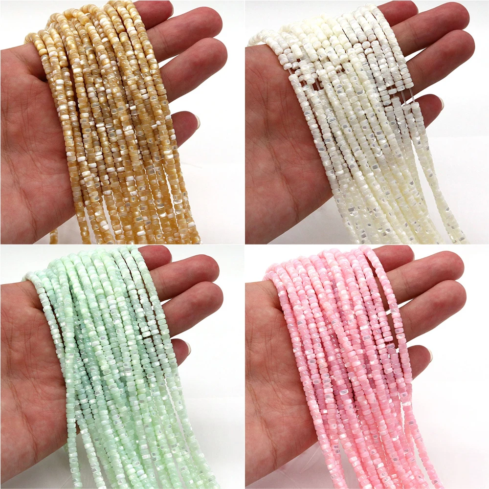 Wheel Shape Natural Seawater Shell Tubular MOP Beads for Jewelry Making ...