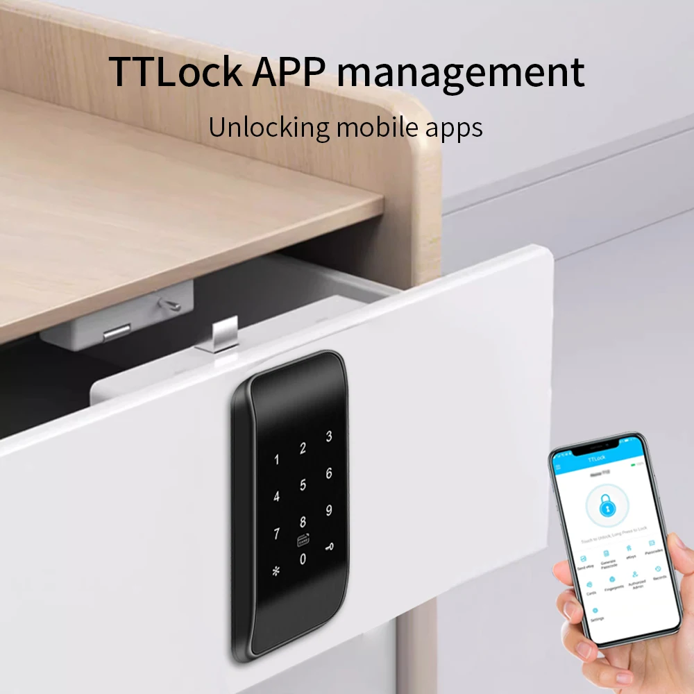 TTLOCK APP Smart Cabinet Lock 13.56Mhz Compatible with Keypad Phone ...