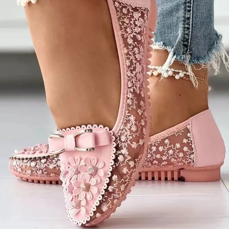 Women-Bow-Flower-Sneakers-Summer-Breathable-Solid-Color-Vulcanized ...