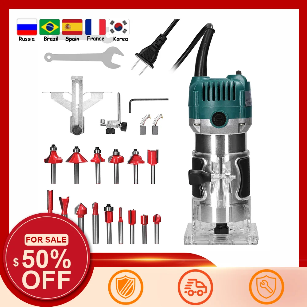 Electric-Wood-Router-Trimmer-Woodworking-Milling-Cutter-Machine ...