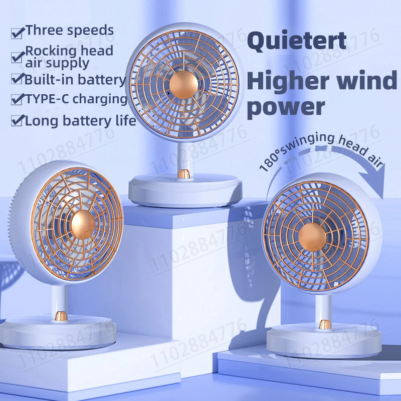 Portable-Desktop-Fan-Charging-USB-Handheld-Folding-Fan-Home-Office-Low ...