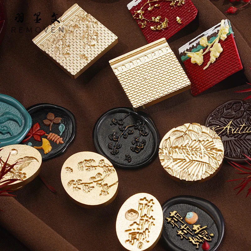 Multilayer-New-Wax-Seal-Stamp-Square-Flowers-Ancient-Sealing-Stamp-Head ...