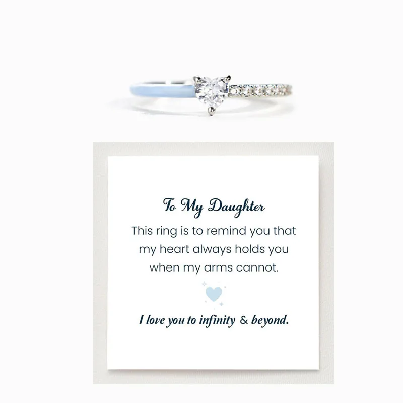 Self-Love-Heart-cut-Half-Enamel-Engagement-Ring-to-My-Daughter-Ring ...
