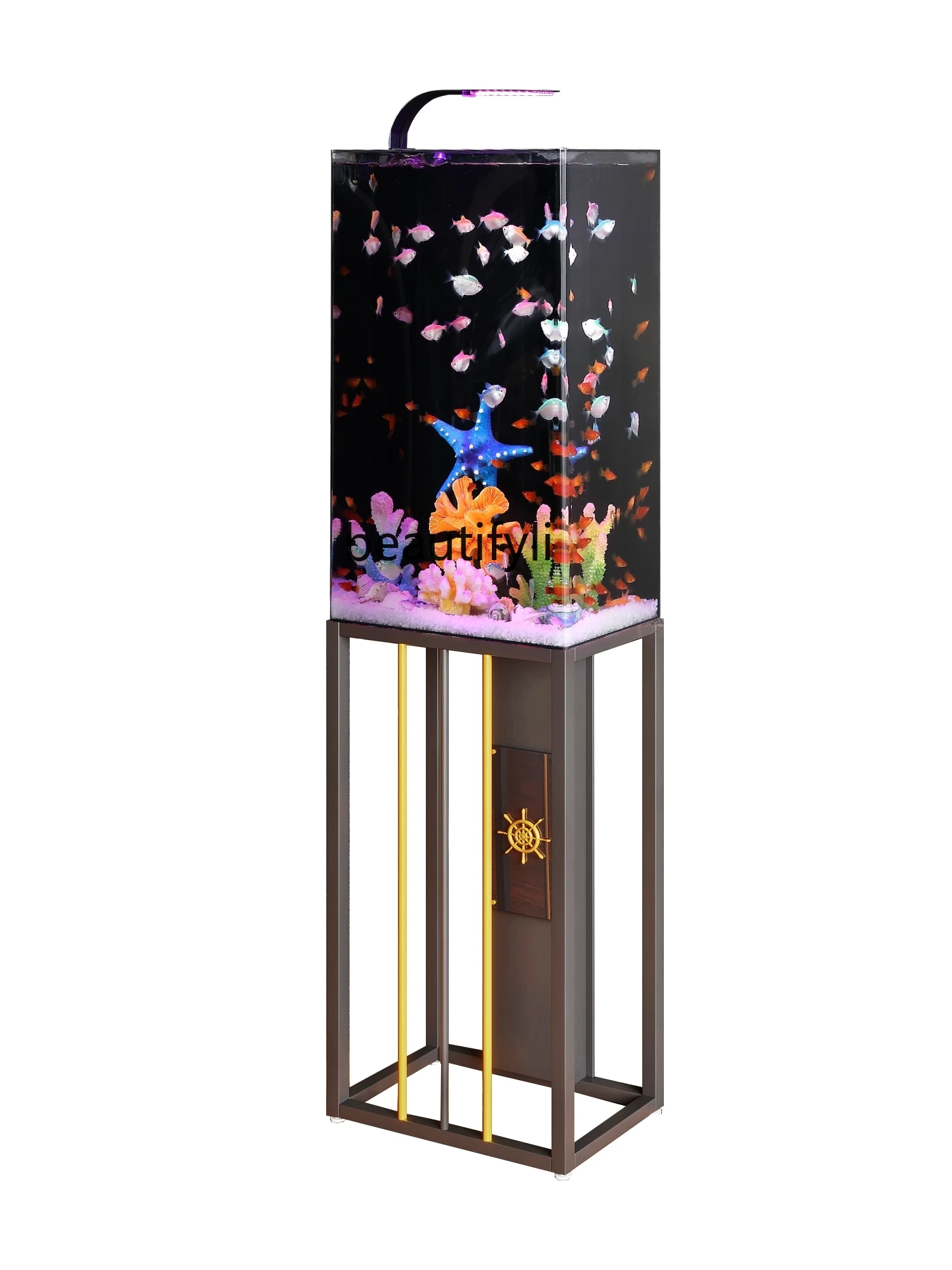 Creative-Fish-Tank-Ecological-Floor-Living-Room-Fish-Tank-Small-Fish ...