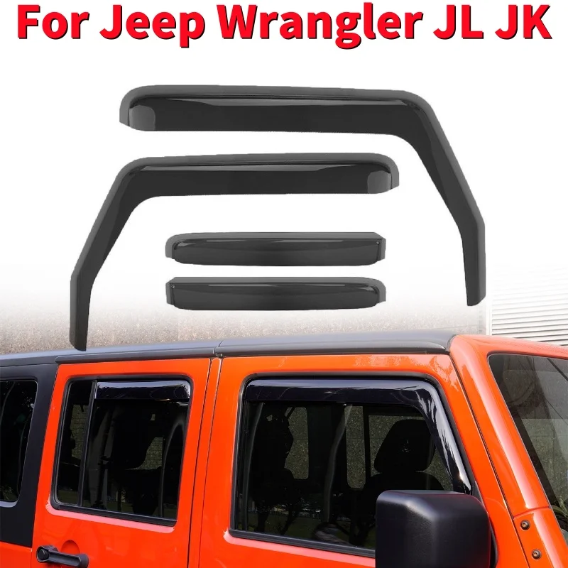 Car Side Window Deflectors Vent Visors Sun Wind Rain Shield For Jeep ...