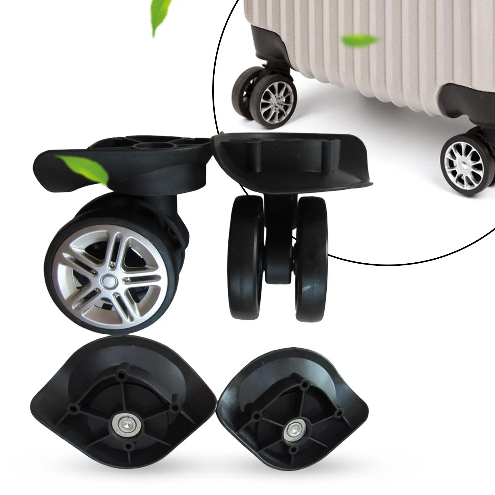 2Pcs-Luggage-Replacement-Wheels-Black-Durable-Quiet-Double-Row-Wheel ...