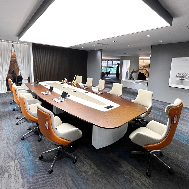 Solid Wood Conference Table, Long Table, Simple Modern Large Conference ...