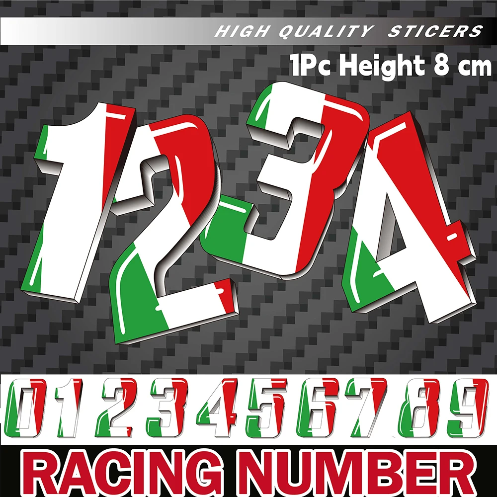 Reflective-RACE-NUMBER-TRICOLOR-NUMBERS-Motorcycle-Stickers-Bike-Helmet ...