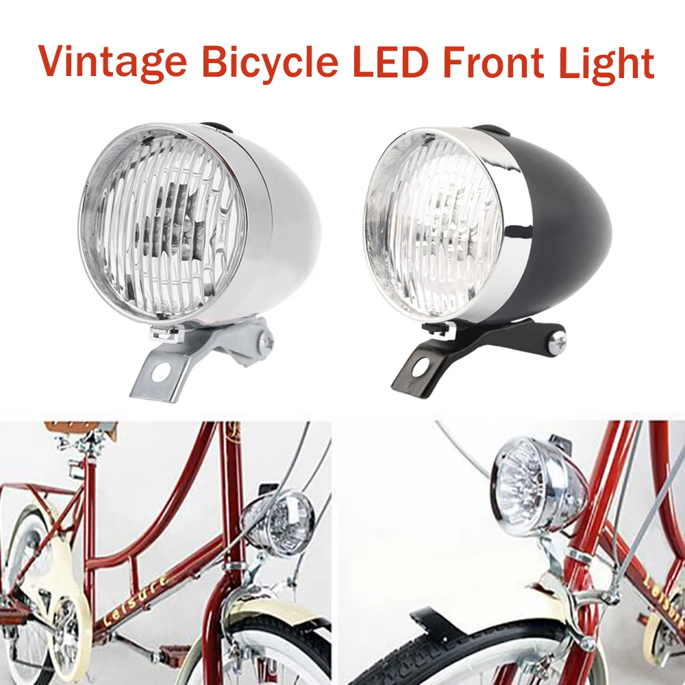 Vintage-Bicycle-3LED-Front-Light-with-Bracket-Headlight-Safety-Warning ...