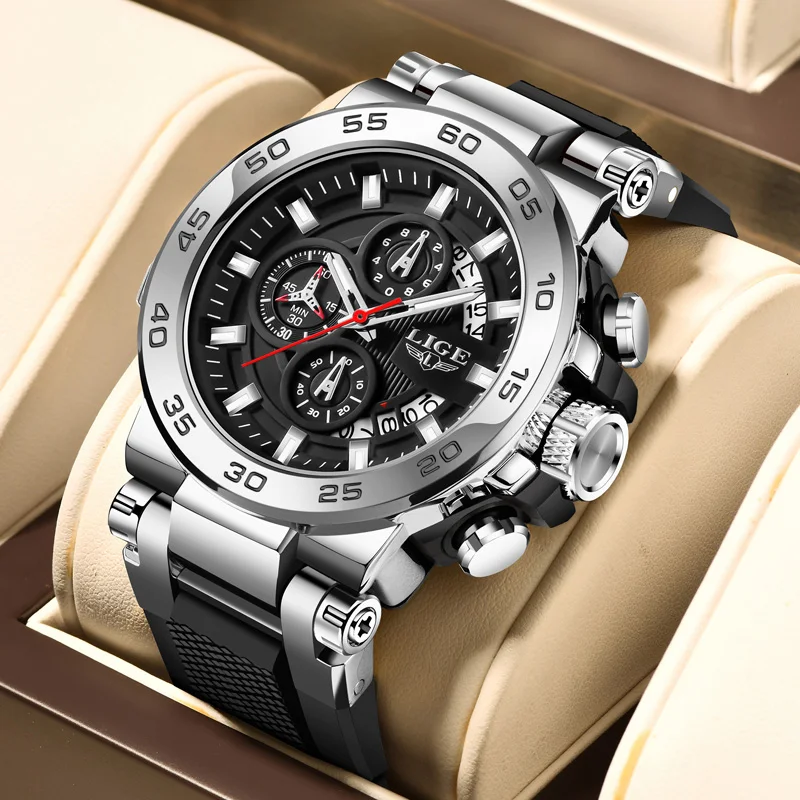 LIGE-Sports-Man-Wristwatch-Waterproof-Luminous-Date-Quartz-Men-Watch ...