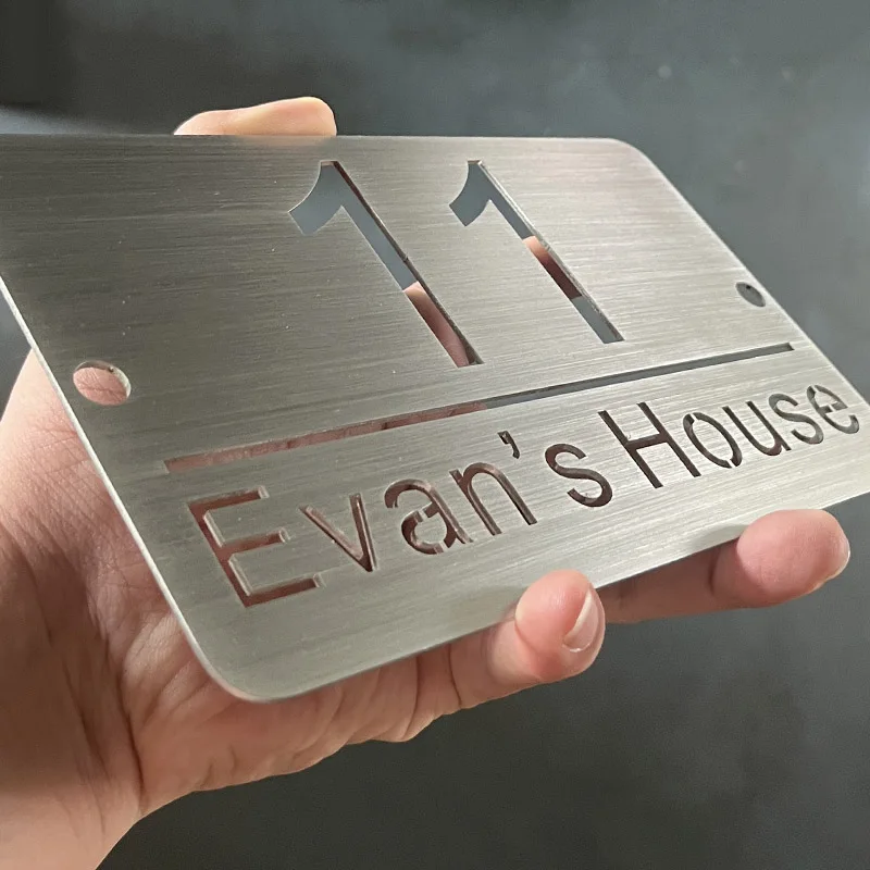 20cm/30cm Stainless Steel Door Plates Hollow House Numbers Custom Signs ...