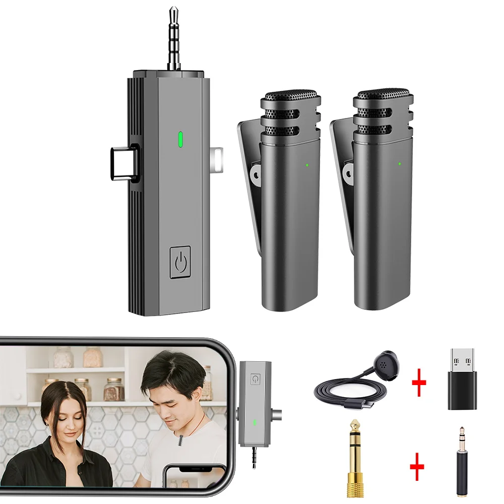 3-In-1-Wireless-Lavalier-Microphone-Lapel-Mic-Intelligent-Noise ...