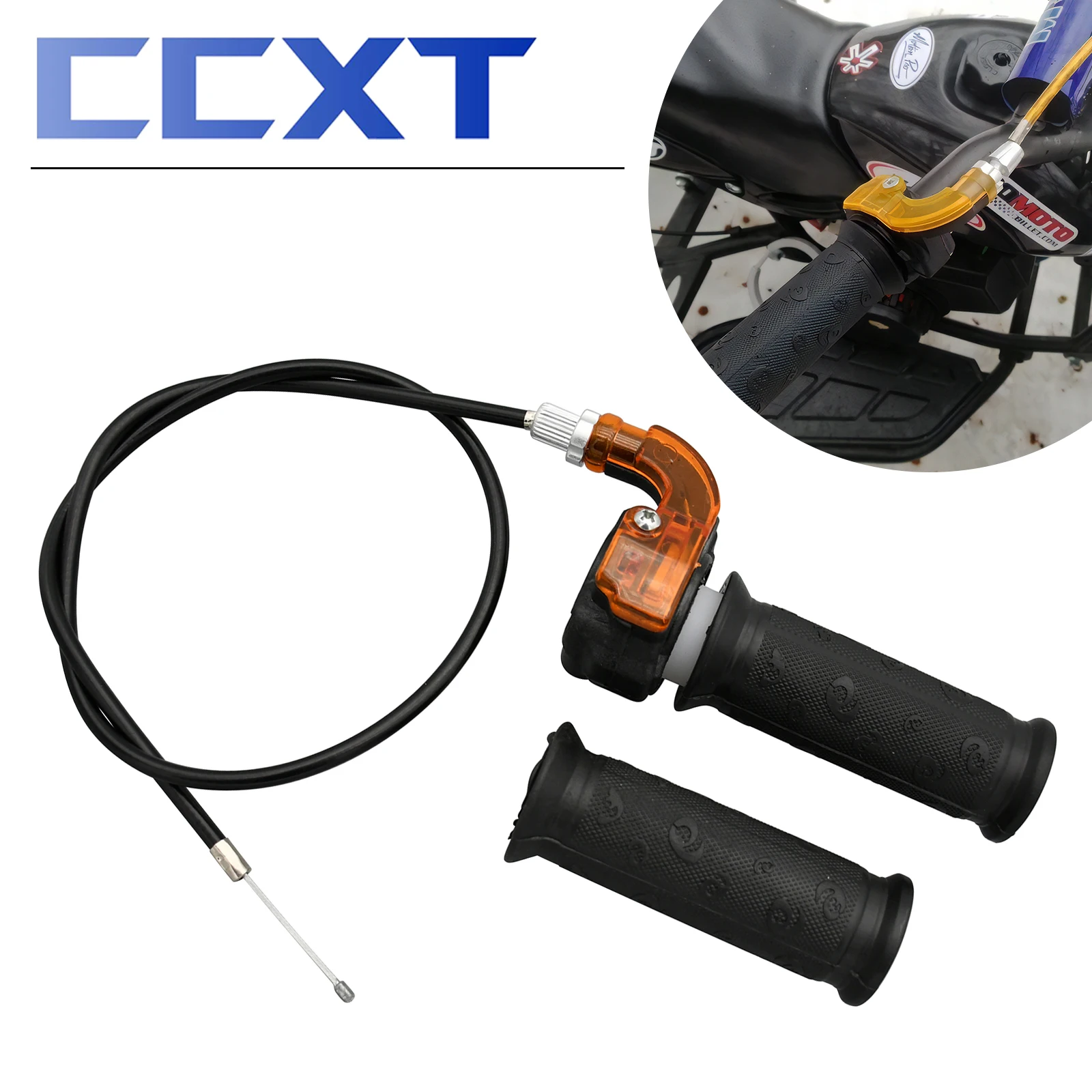 Rotary-Throttle-Accelerator-Grip-and-Cable-For-49cc-47cc-Mini-Motocross ...