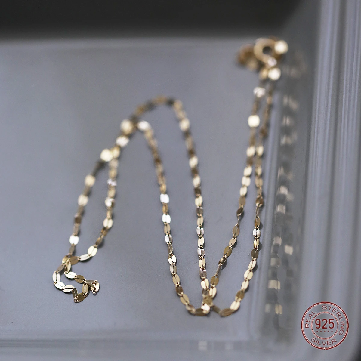 925-Sterling-Silver-Lip-Chain-Minimalist-New-Necklace-for-Women-Long ...