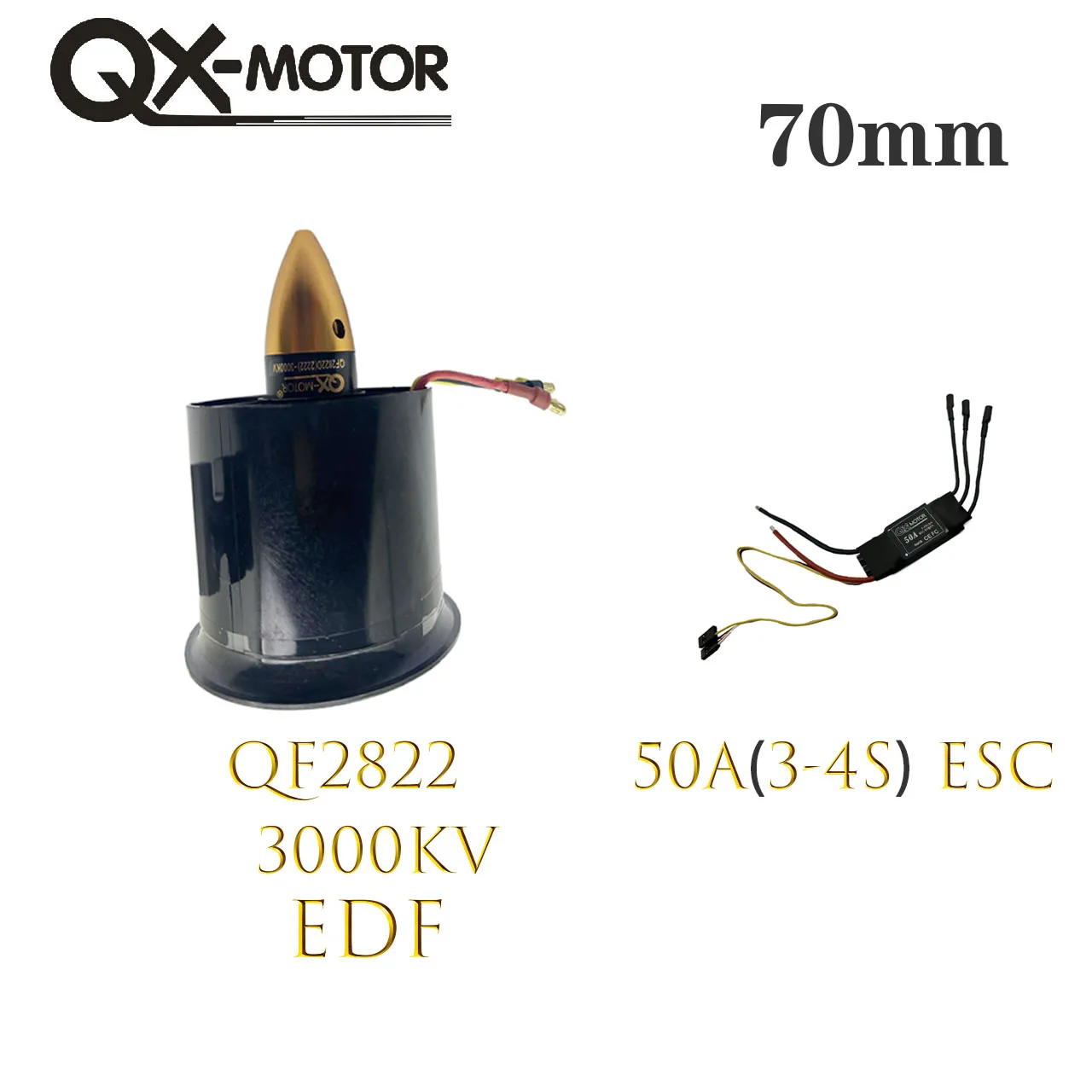 QX-Motor-70mm-EDF-6Blades-Ducted-Fan-QF2822-2222-3000KV-Brushless-Motor ...
