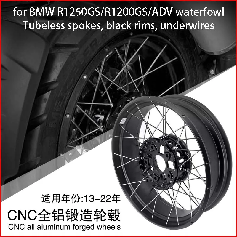 Compatible-with-BMW-R1250GS-R1200GS-ADV-Tubeless-Tubeless-Spokes-Black ...