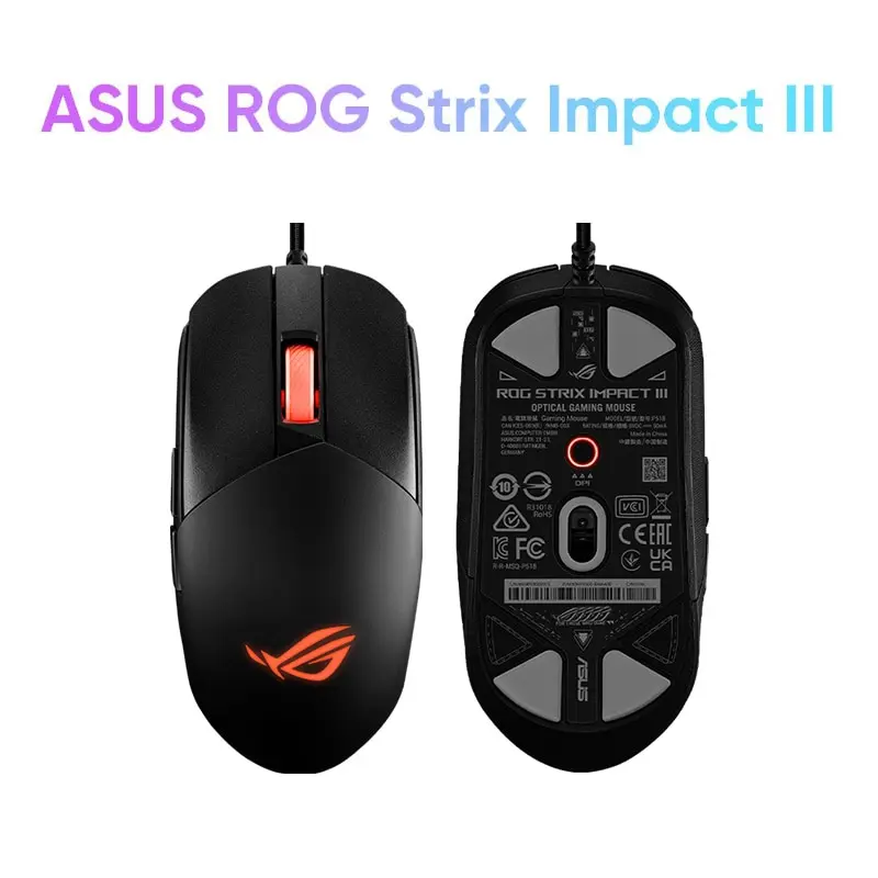 Micro-Mouse-com-Fio-ROG-Strix-Impact-III-Leve-RGB-12000DPI-Sensor ...