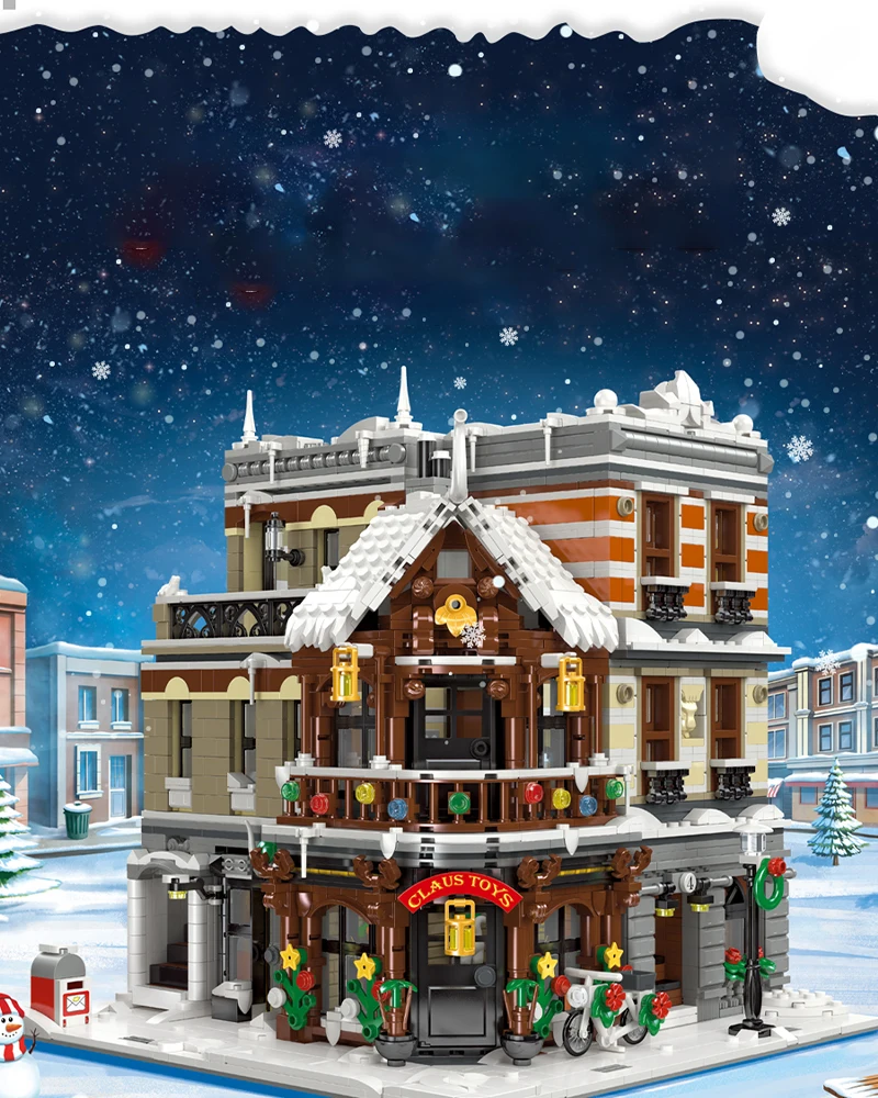 2955Pcs City MOC Christmas Street View Friends Store House Home Model ...