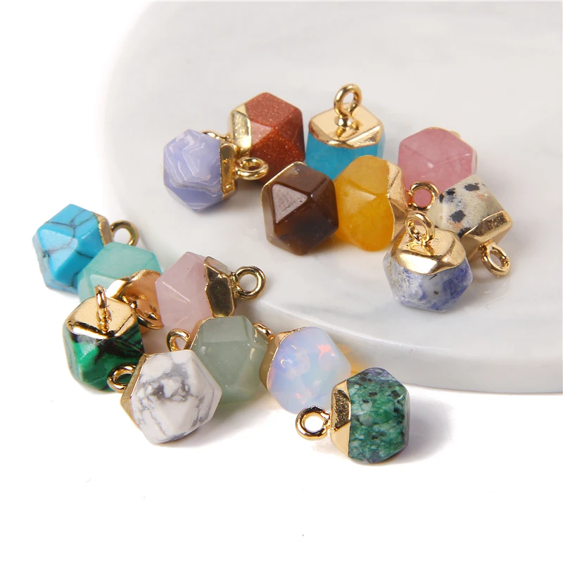 5PCS-9x11MM-Multicolor-Drop-Stone-Pendant-Natural-Tiny-Stone-Quartz ...