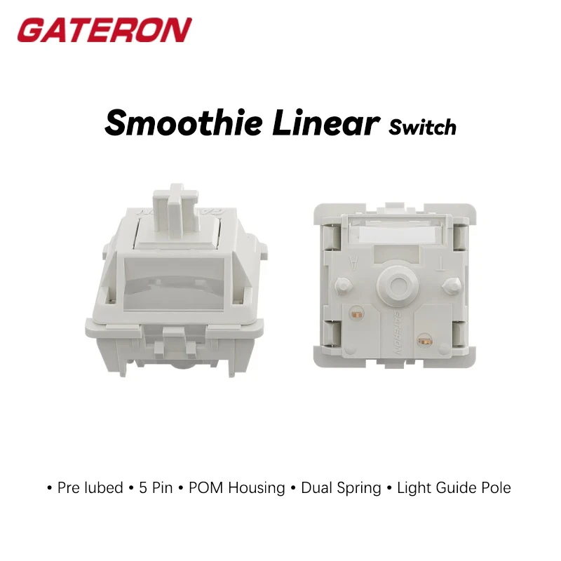 Gateron-Smoothie-Switch-Linear-Pre-lubed-5-Pin-POM-Dual-Spring-With ...