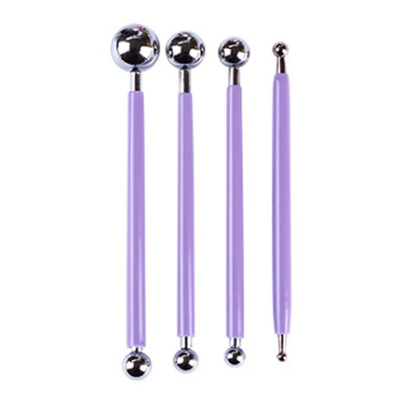 4pcs/set Sculpture Modeling Tools Dual-ended Ball Stylus Clay Dotting ...
