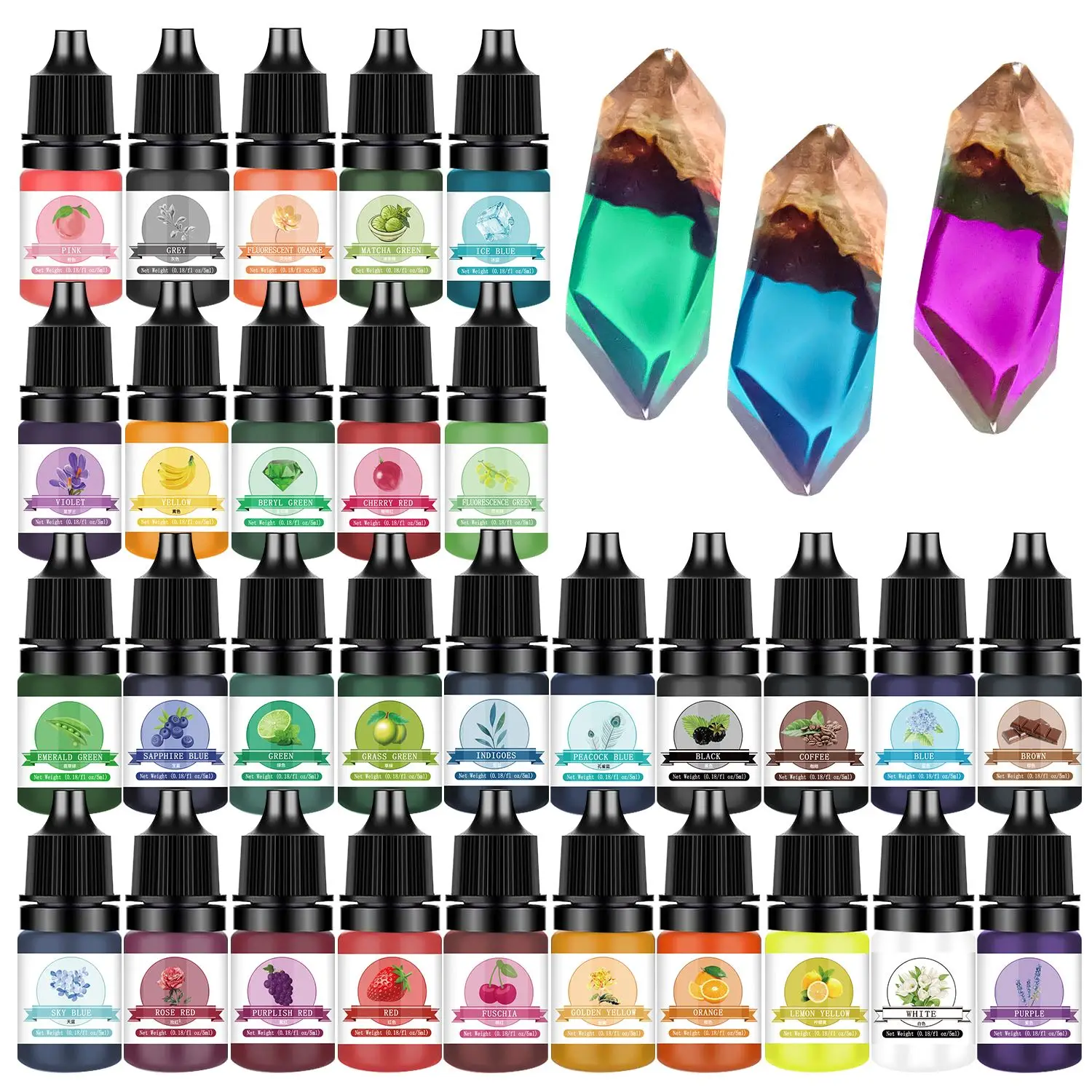 5ml-30Colors-Resin-Pigment-Liquid-Colorant-Dye-DIY-Epoxy-Resin-Mold ...