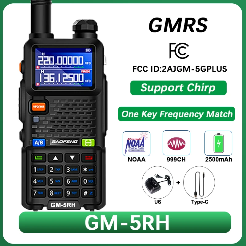 Baofeng-GM-5RH-Walkie-Talkie-GMRS-UV-5G-Plus-Radios-FCC-Support-Chirp ...