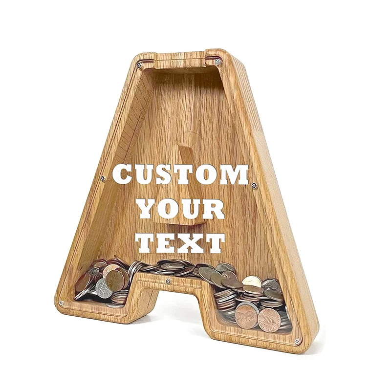 Alphabet-Piggy-Bank-Wooden-Letter-Shaped-Money-Box-Coins-Saving-Bank ...