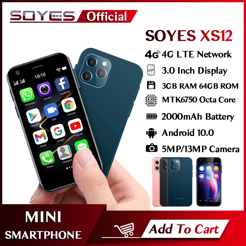 Soyes Xs12 Mini Smartphone Android9.0 3gb 64gb 3.0'' Cute Small Backup ...