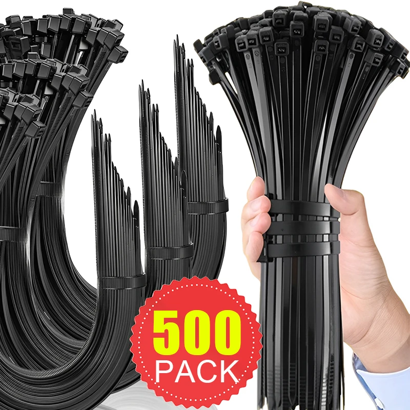 500-100Pcs Cable Tie Cable Binder Plastic Ties Outdoor Resistant Zip ...
