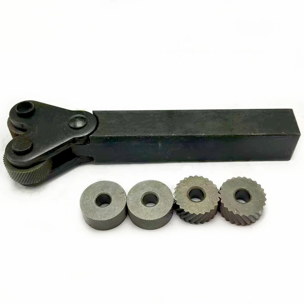 Knurling tool steel double wheel linear pitch knurling set 0.6mm 1mm ...