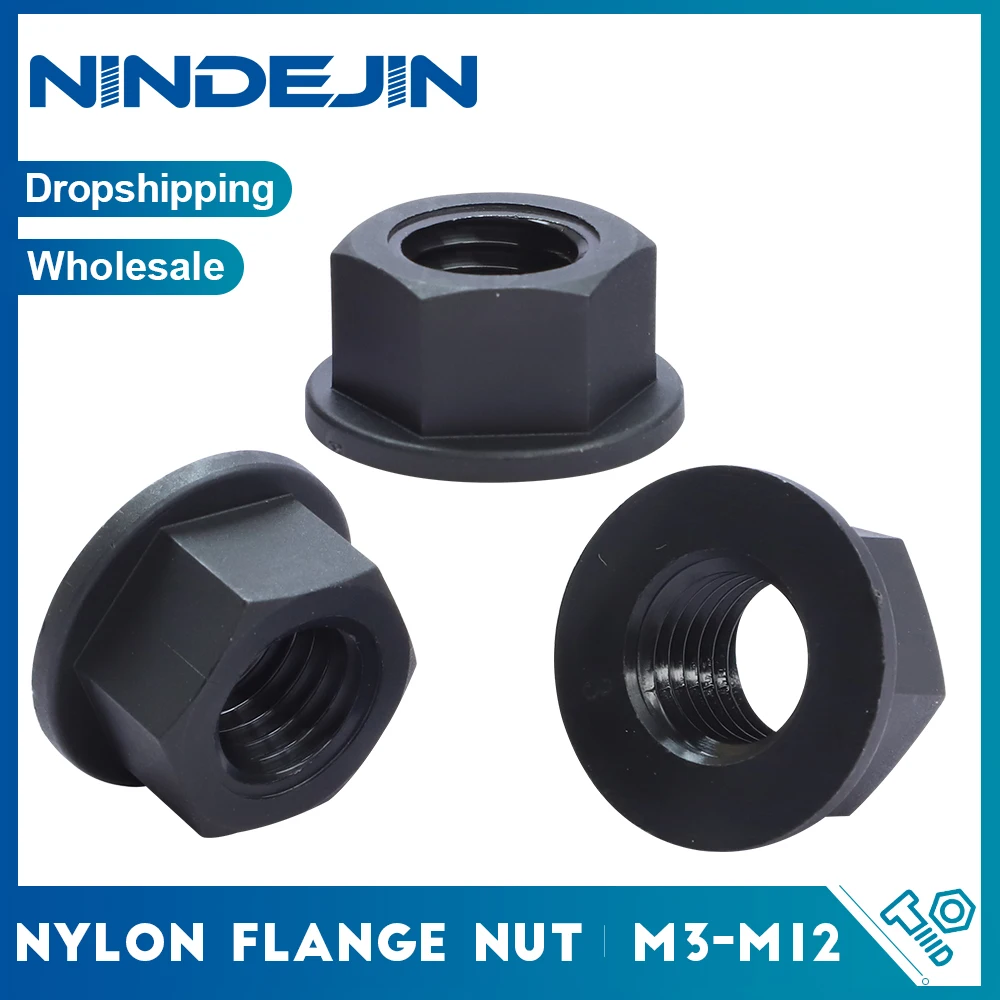 NINDEJIN-10-50-pz-plastica-Nylon-isolamento-flangia-esagonale-dado-M3 ...