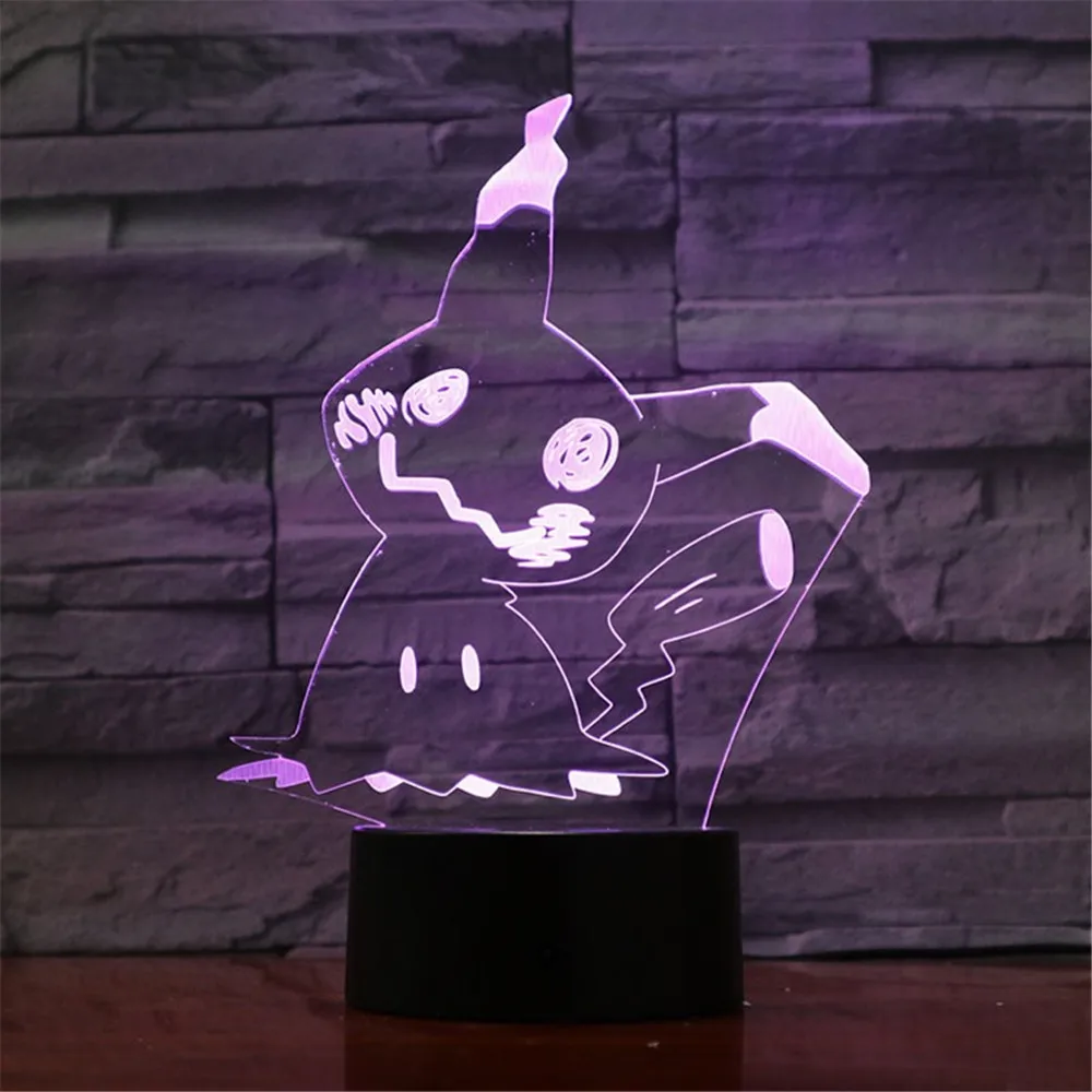 Pokemon Pikachu NightLight Gengar Eevee Anime Figure Colorful LED ...