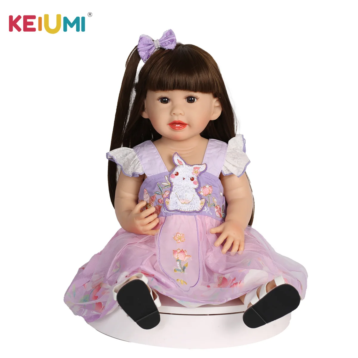 KEIUMI Rabbit Doll 55 cm Silicone Vinyl Reborn Baby Doll Bebe Reborn Toys Birthday Gifts For Child