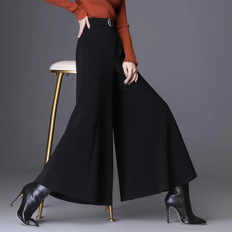 Spring Summer New Solid Color High Waist Oversize Wide Leg Trousers