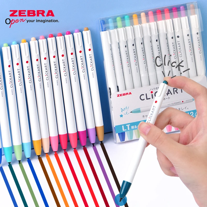 12/36 Color Set ZEBRA Watercolor Pen WYSS22 Anti-smudge Press Type ...