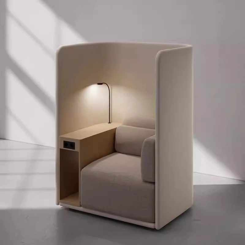 High back sofa chair with small table board Modern simple library ...