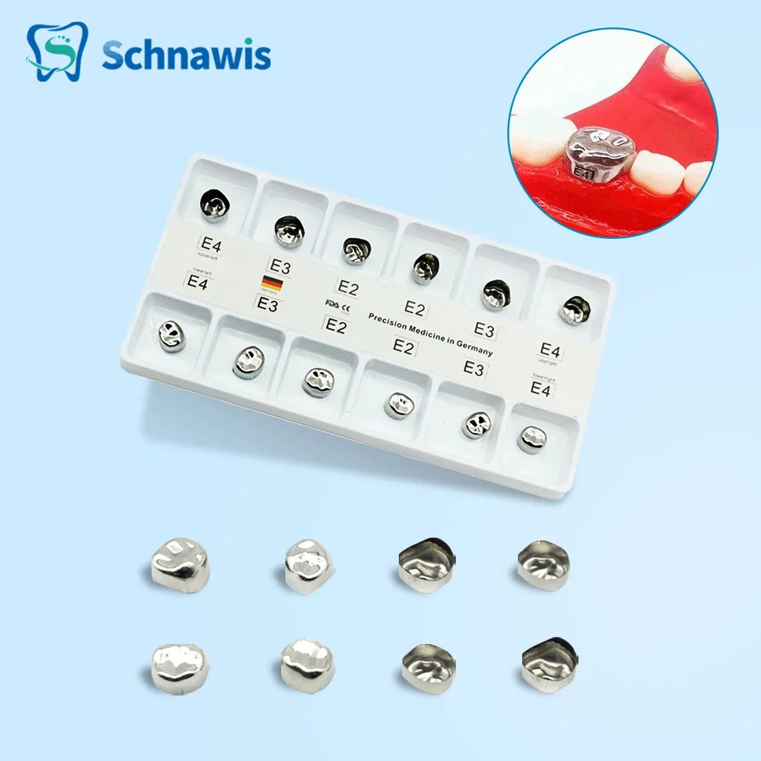 12pcs-set-Dental-Preformed-Metal-Crown-Stainless-Steel-Temporary-Crowns ...