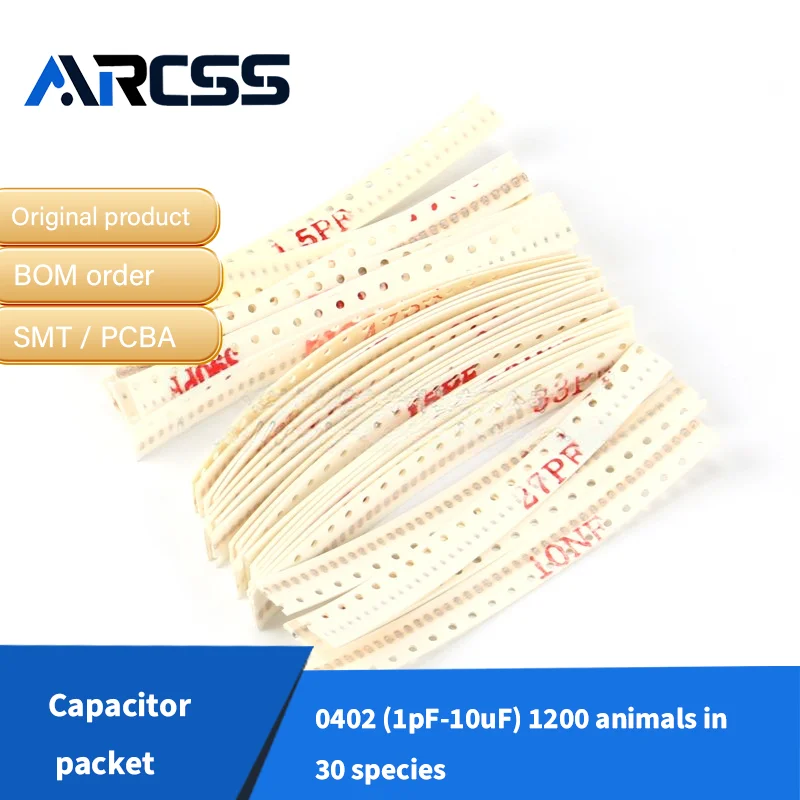 1200pcs0402 0603 0805SMD Capacitor kit 30 values*40pcs 1PF-10UF ...