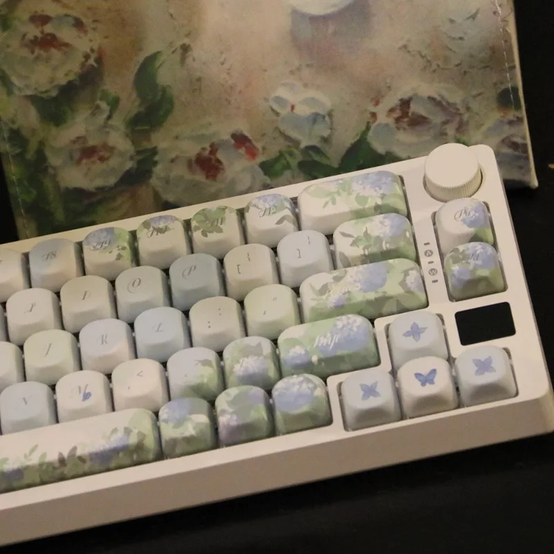 Original-Flower-Theme-Keycaps-108-130keys-Engraved-Side-Carving-PBT ...