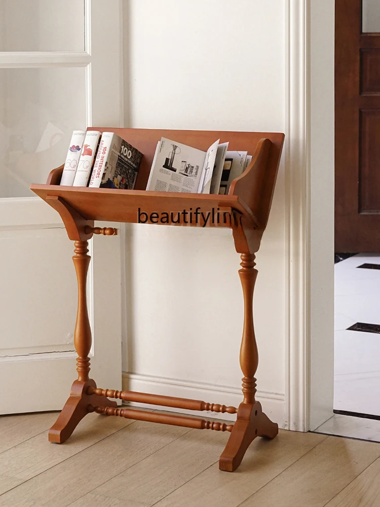 V-Shaped-Bookshelf-Solid-Wood-Side-Table-Floor-Display-Rack-Book-Shelf ...