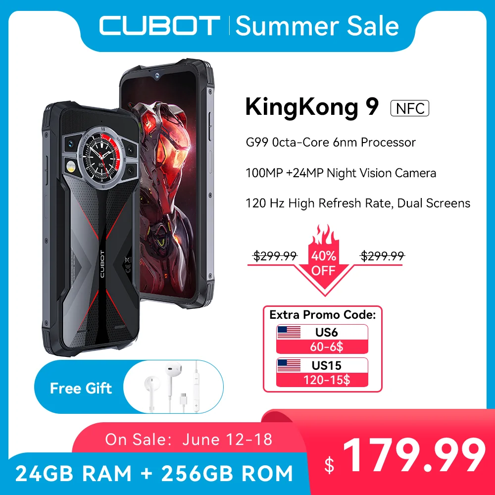 [world Premiere] Cubot Kingkong 9 120hz 6.58" Waterproof Rugged Smartphone, 108mp, Add To Cart ...