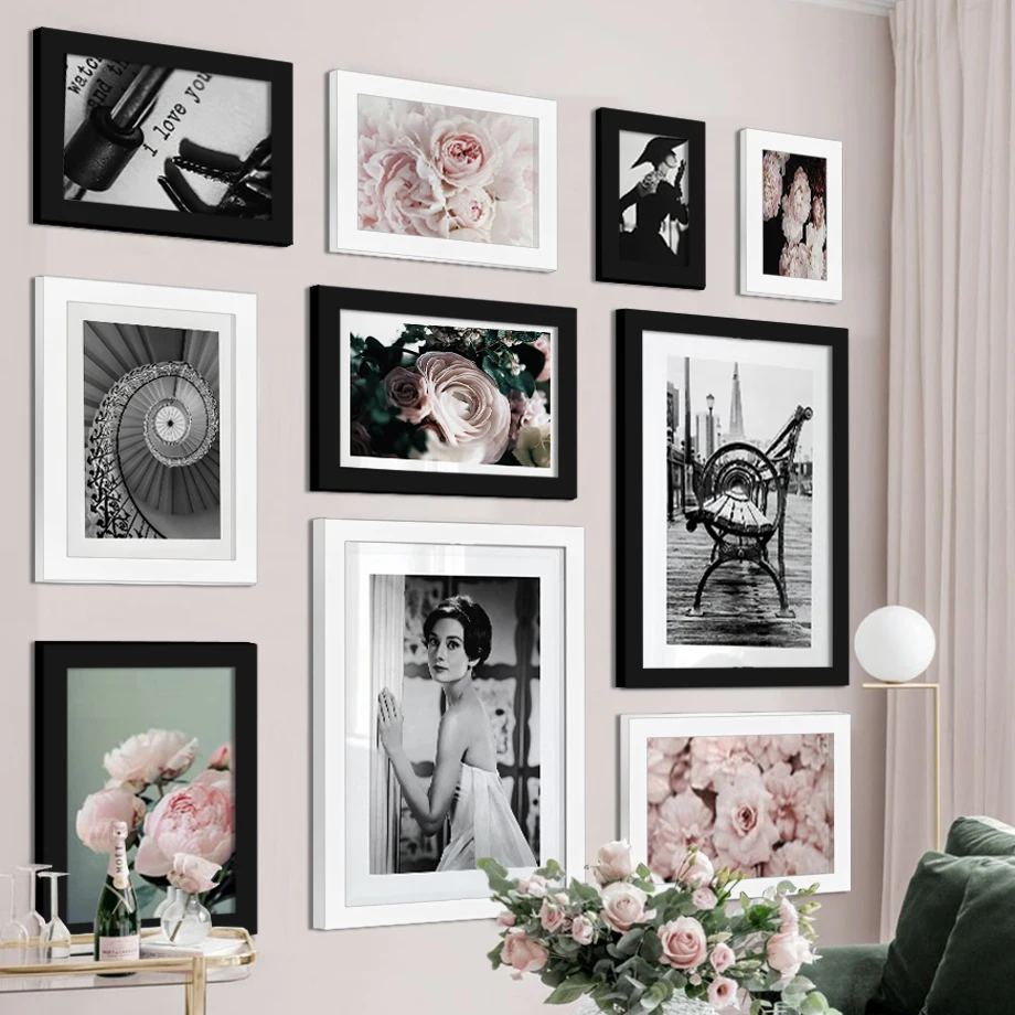 Wood-Family-Photo-Frame-Wall-Gallery-Kit-With-Mat-Picture-Frame-For ...