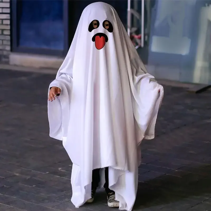 Kids Halloween Costume Ghost White Sheet Cloak Cape Cosplay Outfits For ...