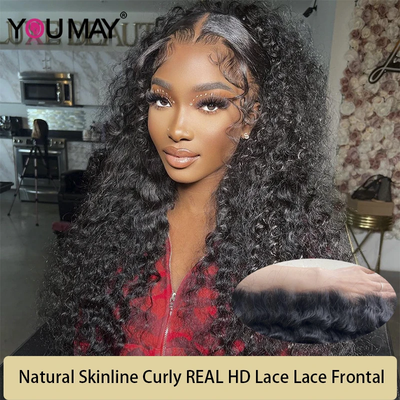 Crystal Lace Frontal 13x6 Hd Invisible Skinline Curly Transparent Melt ...