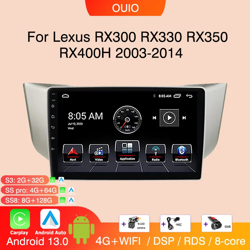4G-Android-13-Radio-For-Lexus-RX300-RX330-RX350-RX400H-2003-2014-Car ...